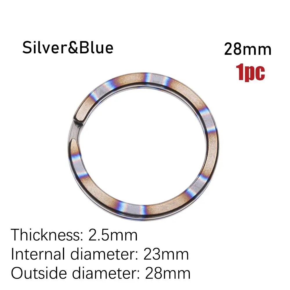 Брелок из титанового сплава Синий, Silver-Blue-28mm 1pc