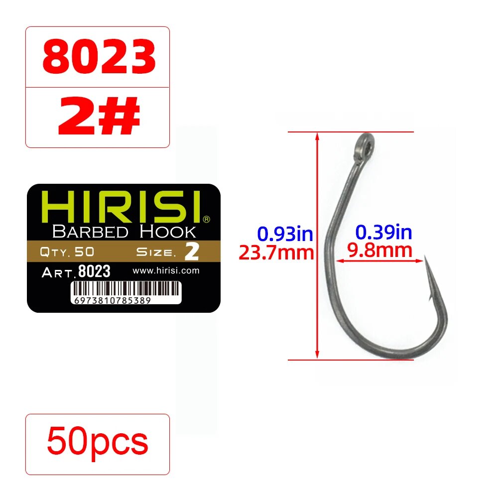 Hirisi рыболовные крючки 2#, 50 шт.