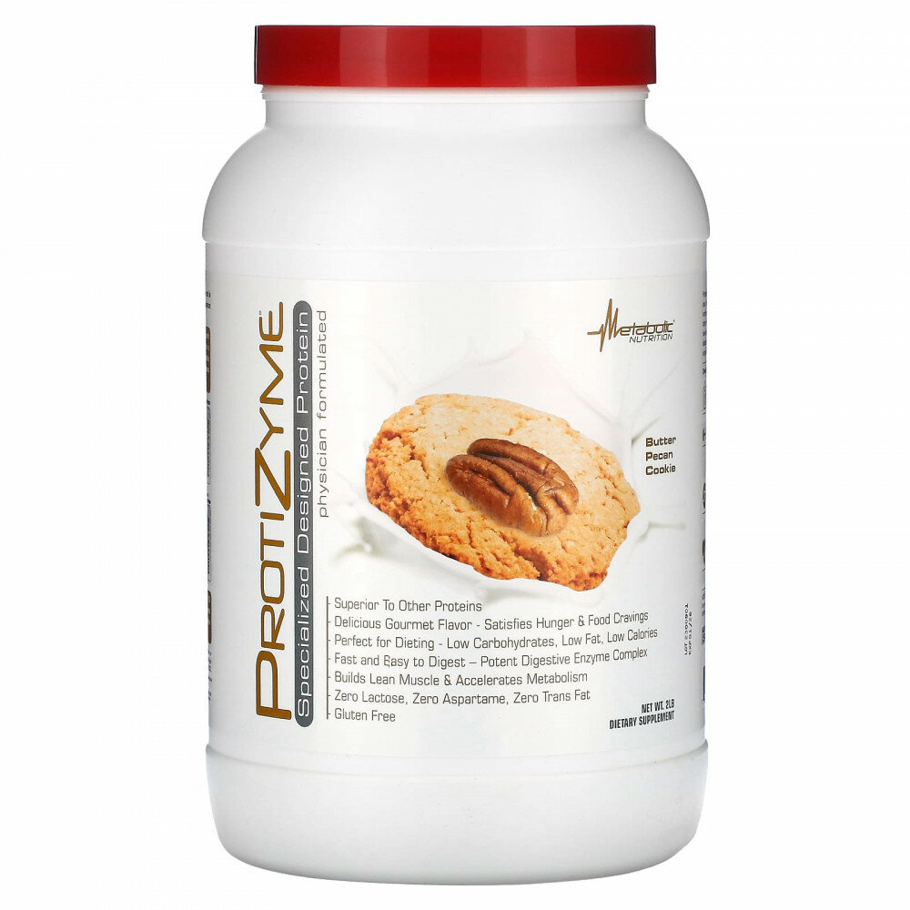 Metabolic Nutrition, Protizyme®, специализированный протеин, со вкусом печенья с пеканом, 910 г (2 фунта)