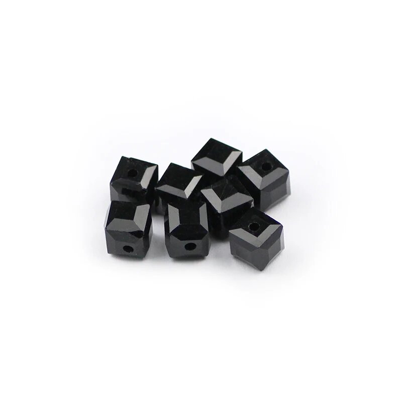 YHBZRET квадратные хрустальные бусины 8 мм 30 шт Черный, Black