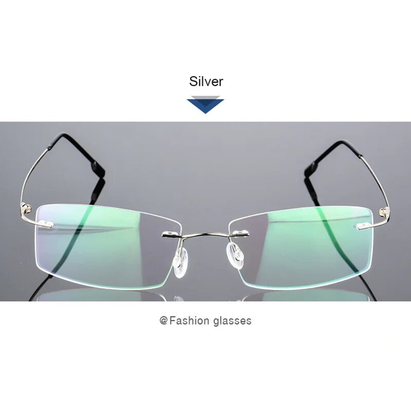 Безрамные очки Silver, титановая оправа