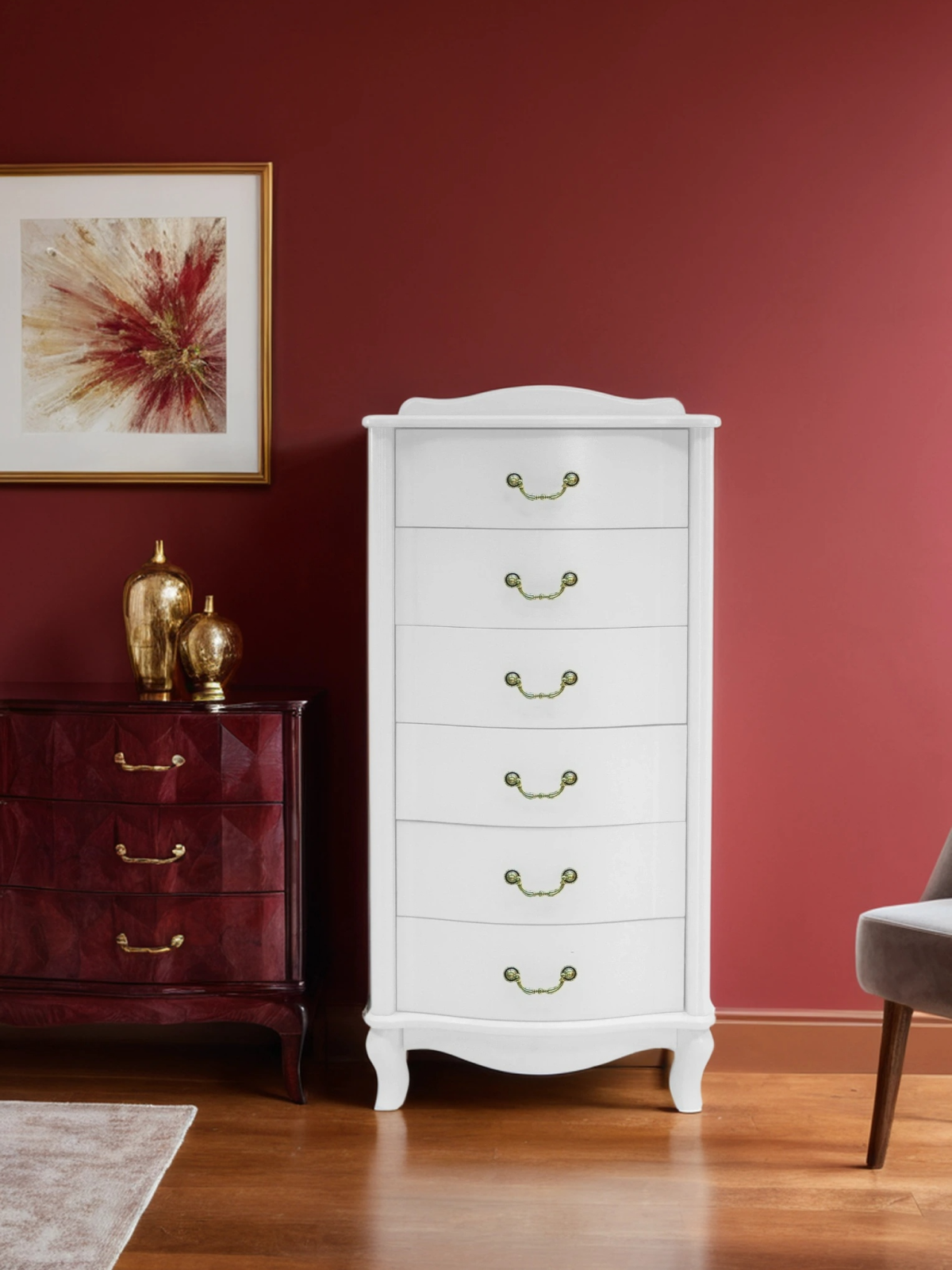 Комод узкий Джульетта PRIME ШхВ:49х107см (6 ящ.) цвет: молочный дуб