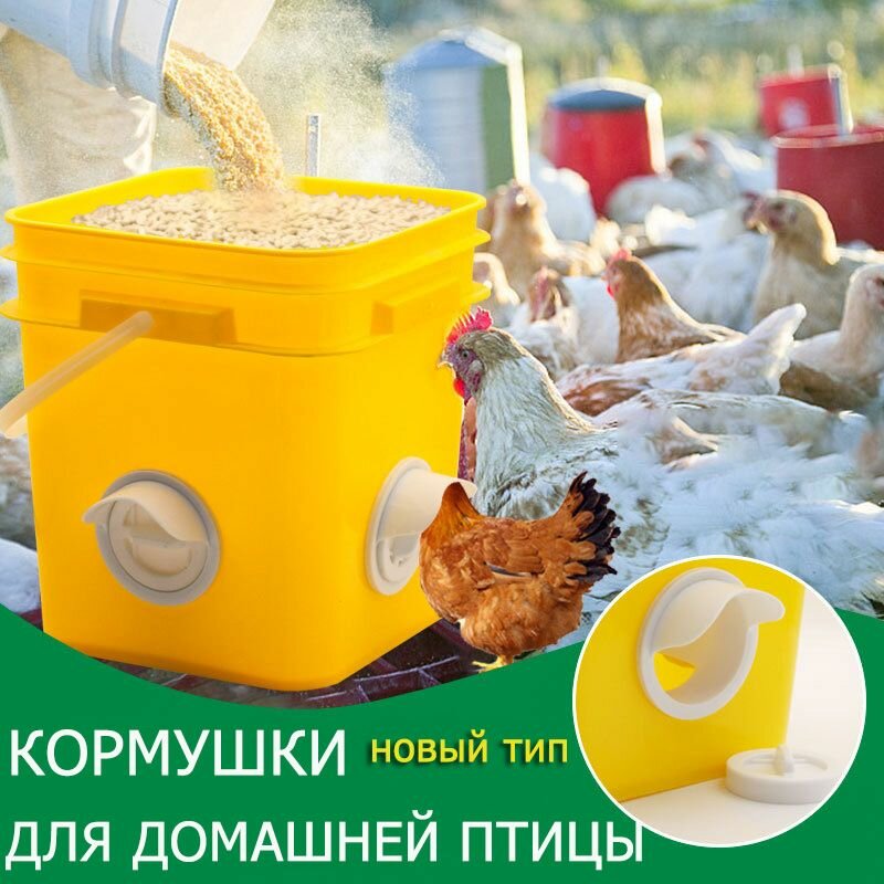 Кормушка новый тип для птиц, перепелов, цыплят, кур несушек, бройлеров, домашней птицы