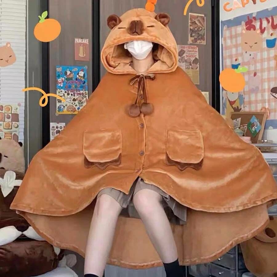 Кигуруми Халат Капибара кофта-плед толстовка-одеяло Huggle Hoodie