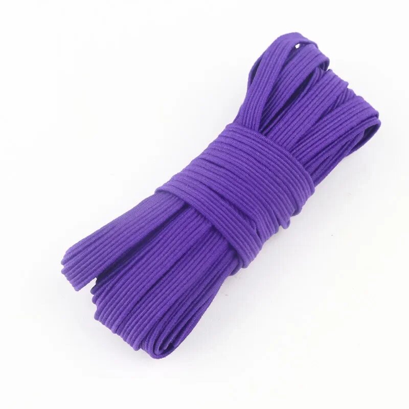 Цветная эластичная лента 6 мм, 5 м, 10 м, 20 м, 40 м, 90 м Фиолетовый, 5 meters, Purple