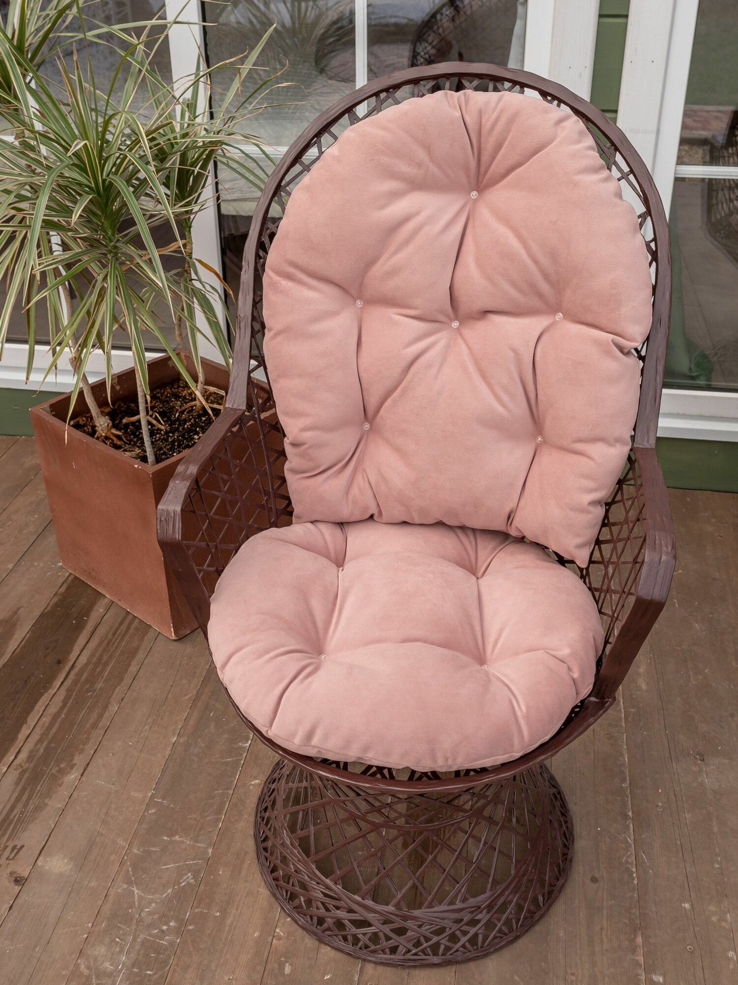 Всепогодное кресло садовое плетёное из ротанга для дома и дачи