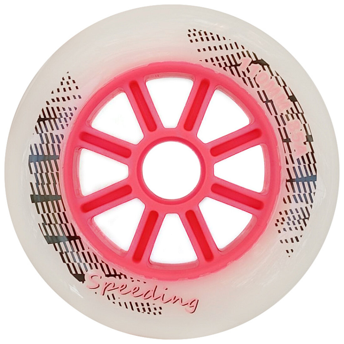 Колесо для роликовых коньков FSKE Speeding 110мм/85А, розово-белое, 1шт