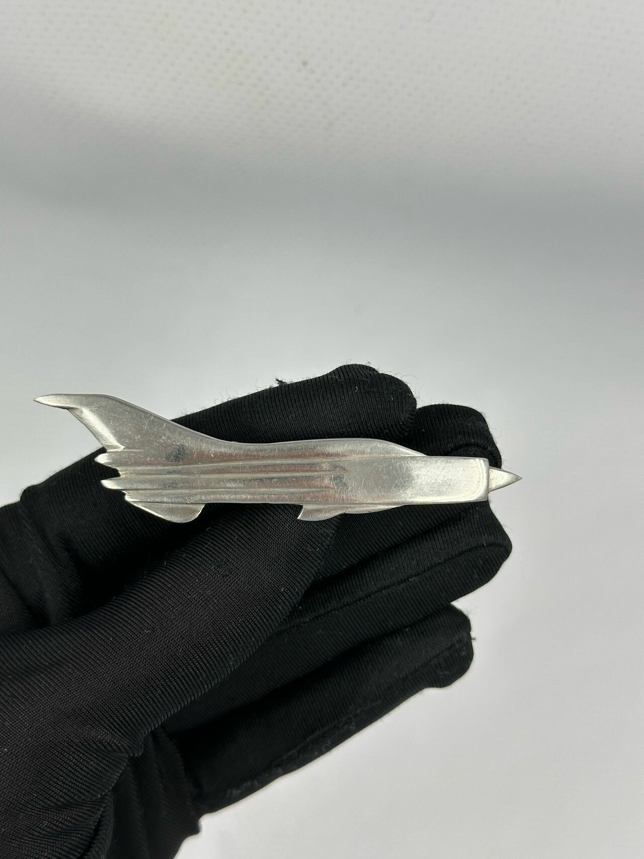 Галантерея антикварная- Зажим для галстука Самолет, Авиация ВВС СССР