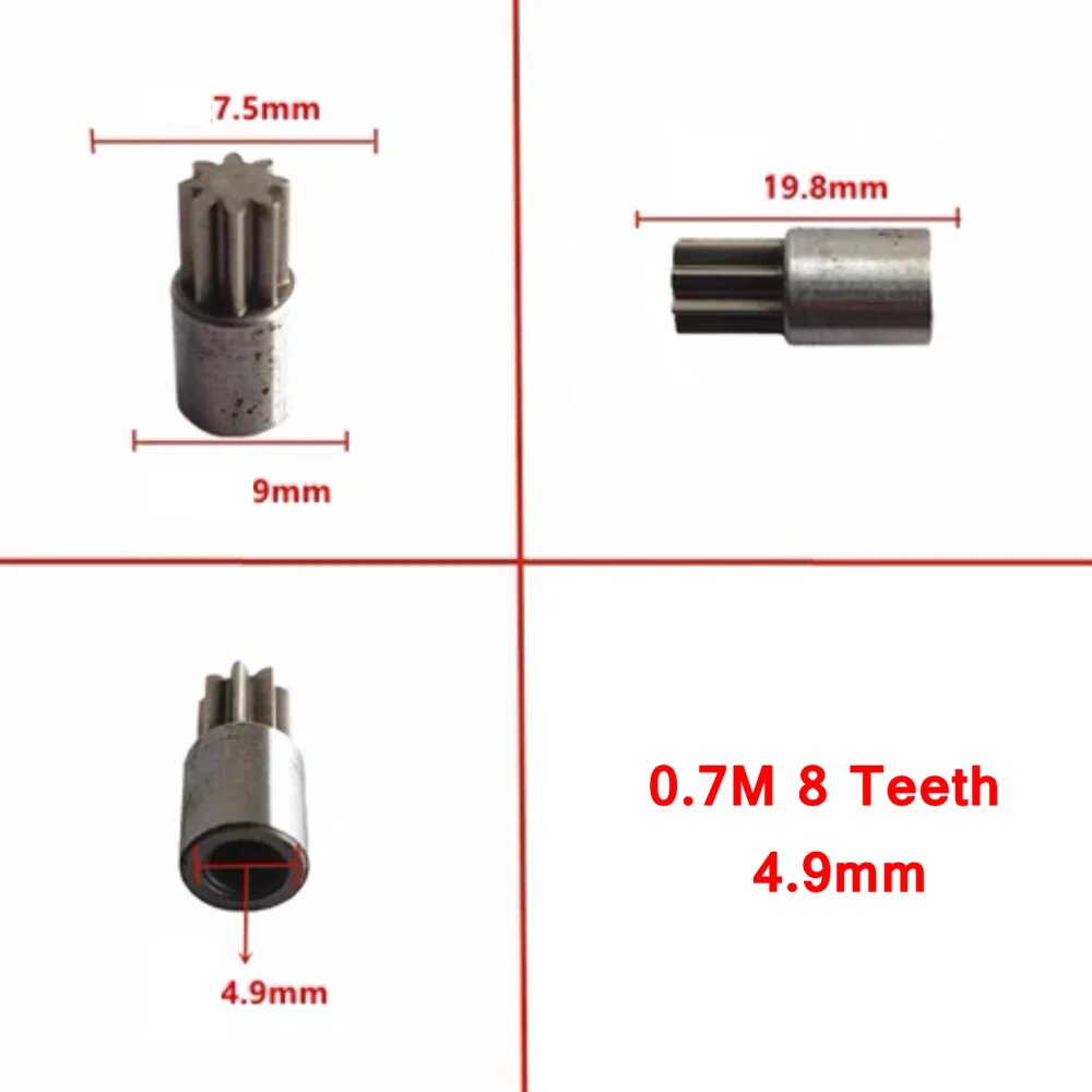 Запчасти для дрели 550/775, шестерни 6/7/8/9/11/12/13/14/15/16 зубов -0.7M 8T 4.9mm