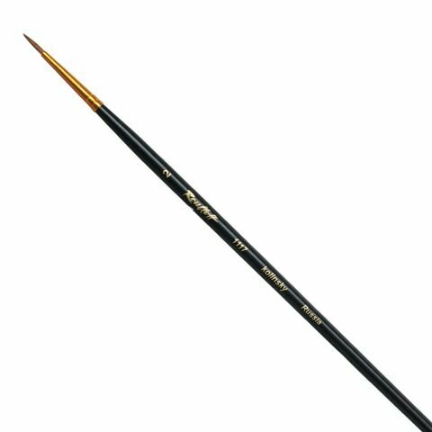 Кисть колонок, круглая №2 Roubloff, художественная, длинная ручка ЖК1-02,07Ж