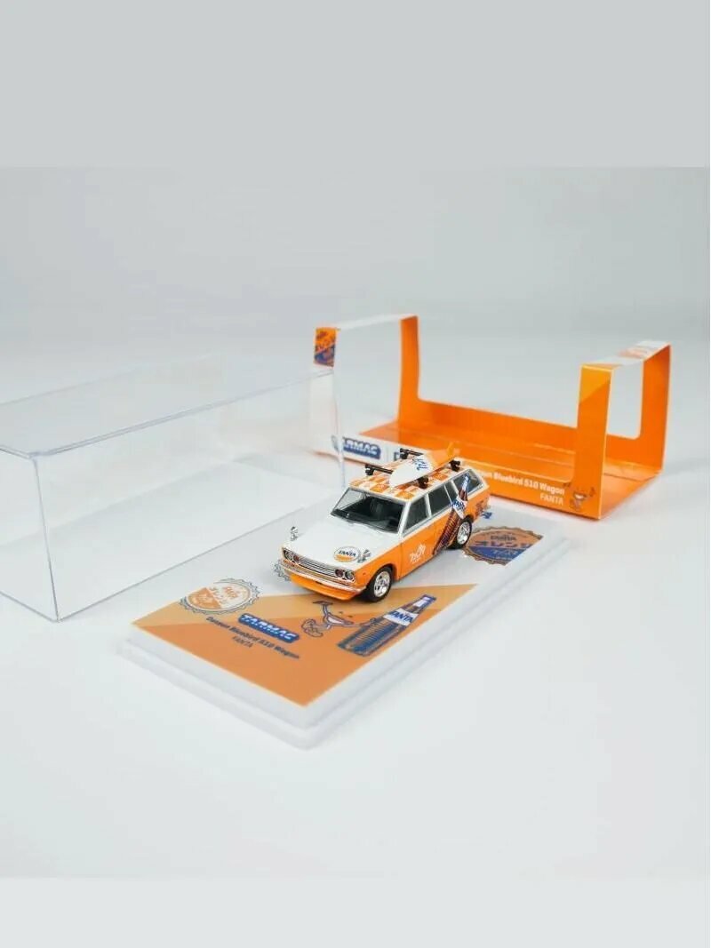 Машинка Tarmac Works TW 1/64 Datsun Bluebird 510 Wagon FANTA Die-cast Alloy Car Model Collection Display Gift