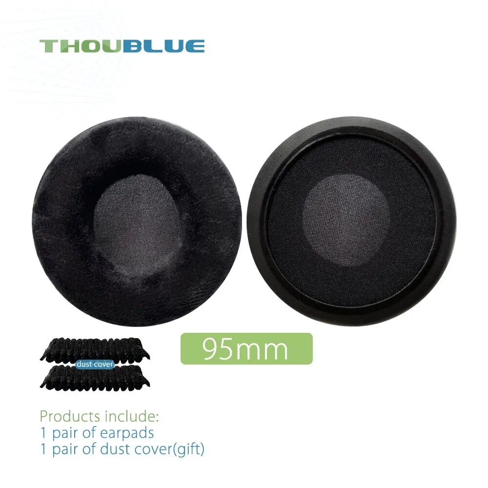 Сменные бархатные амбушюры для наушников Black 95mm