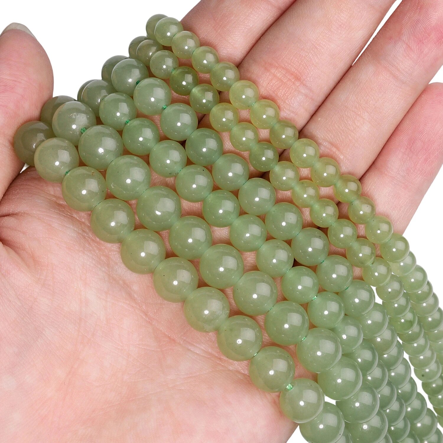 Натуральные нефритовые бусины GMB724 6/8/10 мм 6mm about 58-63pcs, Color5