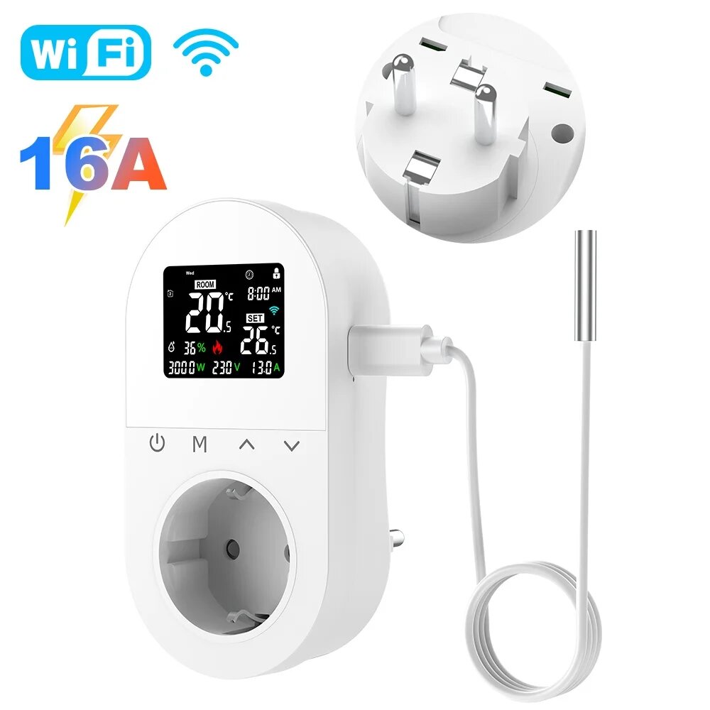 Smart Life Wi-Fi термостат розетка 16A