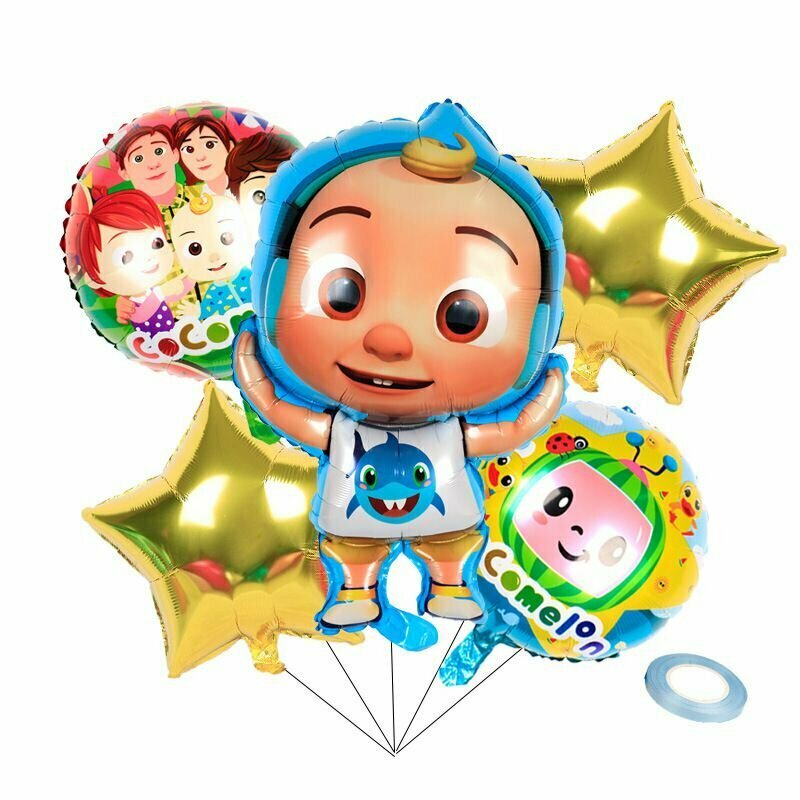 Воздушные шары из фольги кокомелон высокого качества для детской вечеринки музыка младенец золотой шар