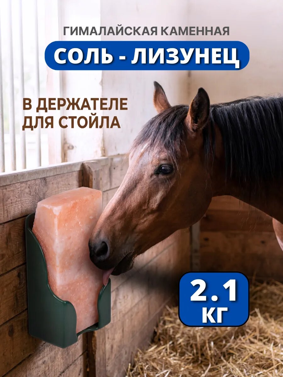 Sweethorse / Соль-лизунец гималайская розовая 2.1 кг с кронштейном