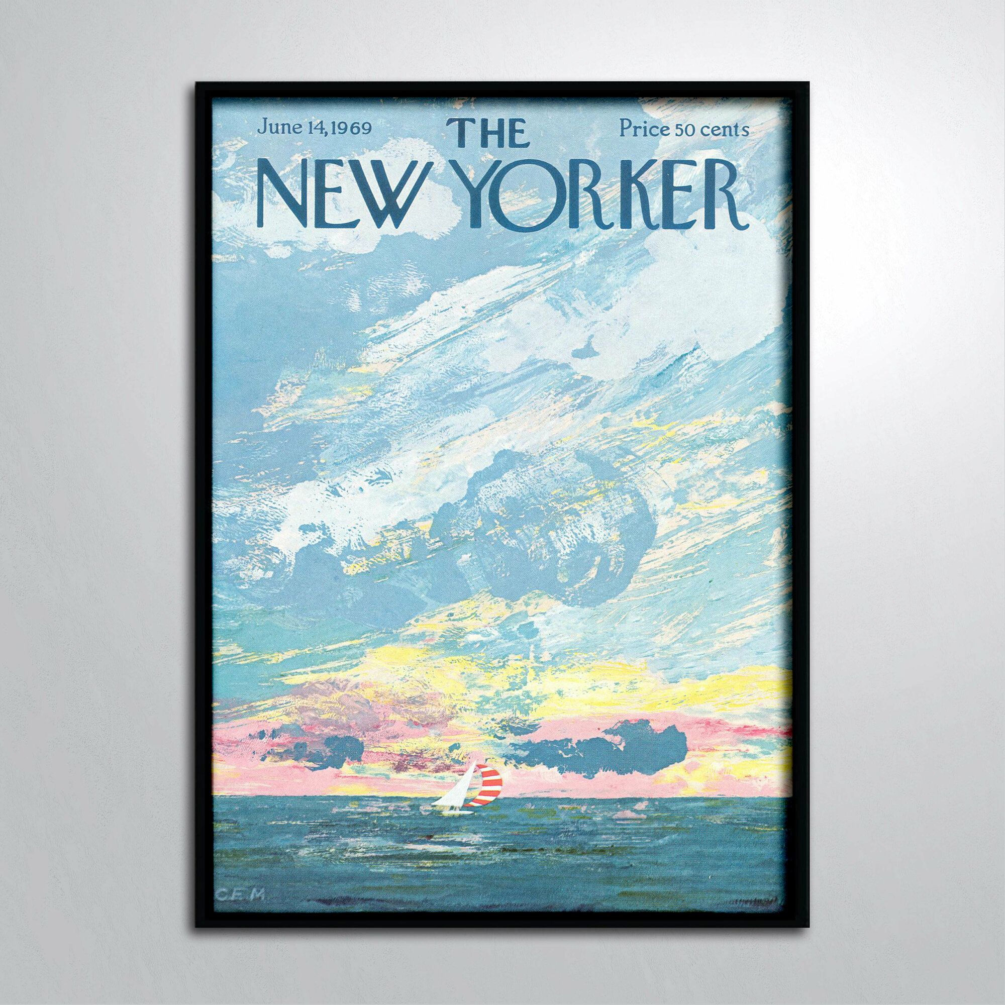 Постер без рамы/Постер для интерьера/Плакат Винтажный Журнал Нью Йоркер The NEW YORKER 14 июнь 1969 г