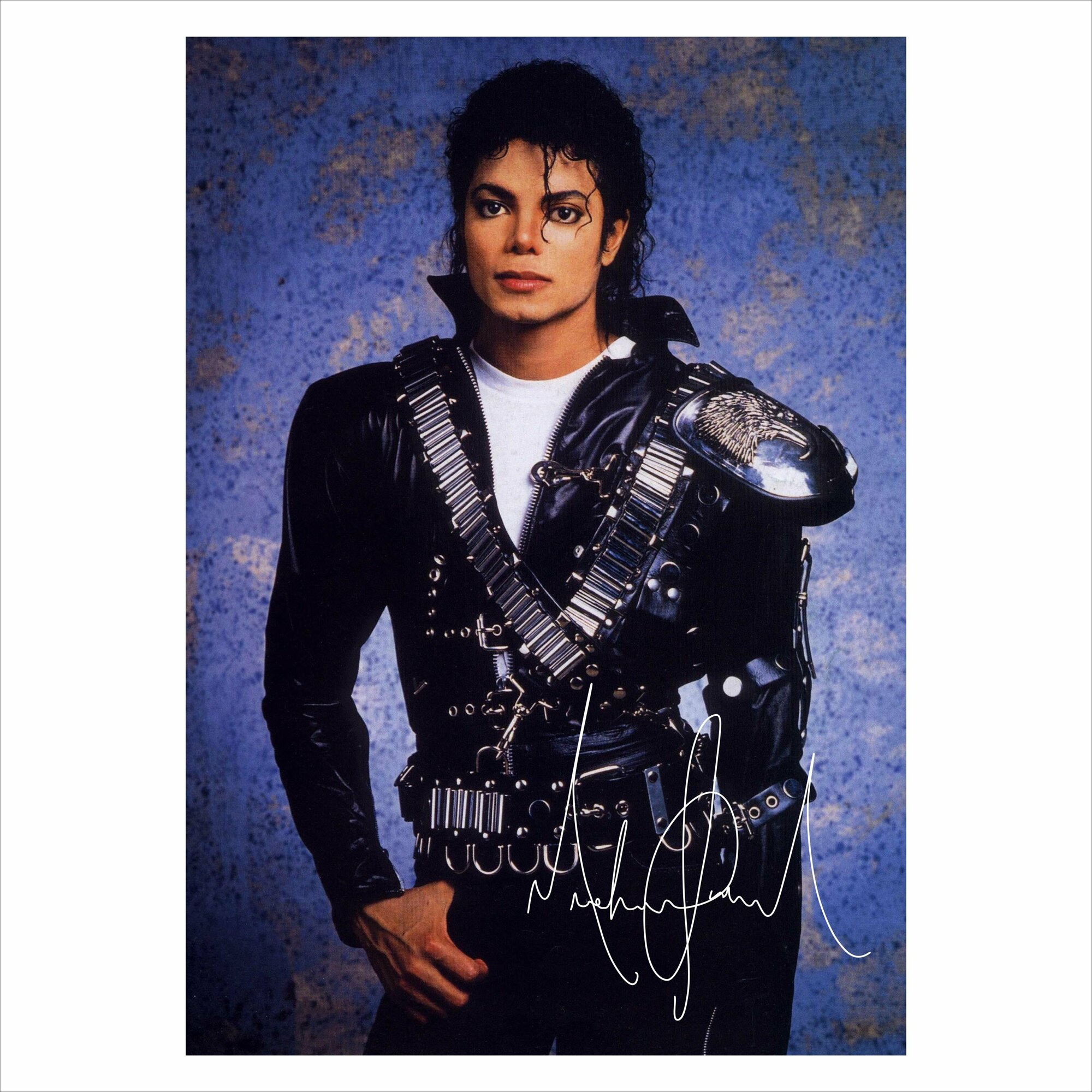 Майкл Джексон автограф на металлической фотографии 280х200мм