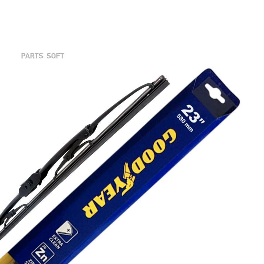 GOODYEAR GY000323 Щетка стеклоочистителя каркарсная Goodyear 580 мм всесезонная, 3 переходника