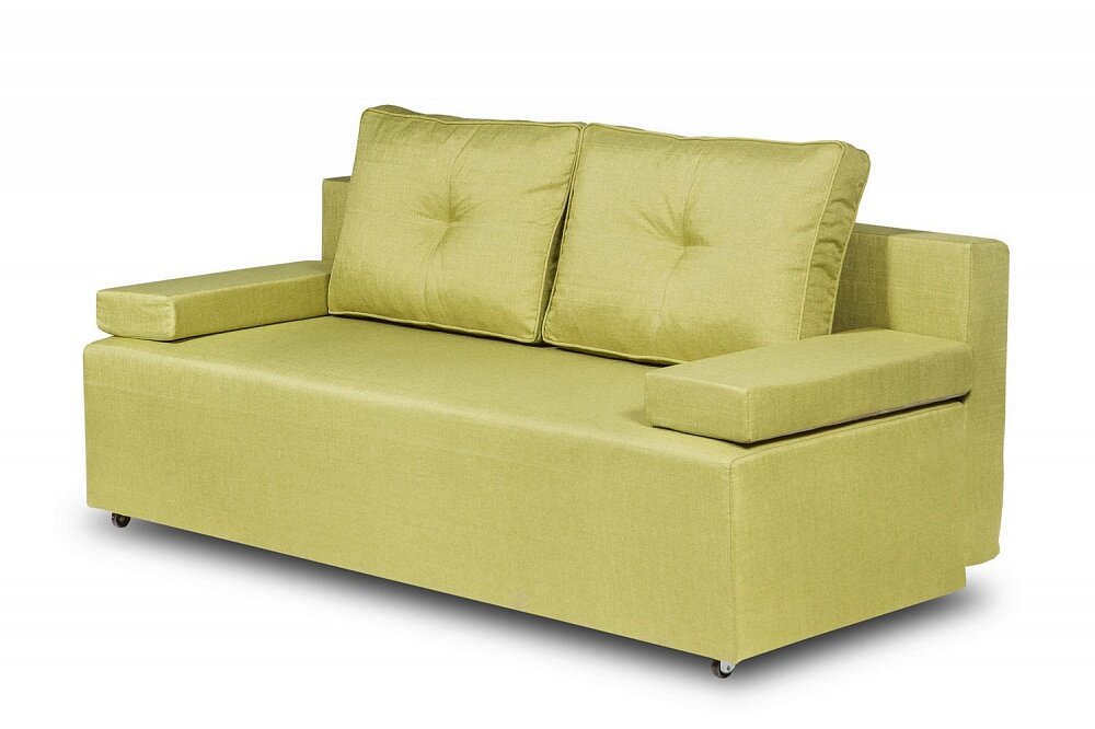Прямой диван Лиссабон (Доминик) Салатовый, еврокнижка, 185х88х75 см, с ящиком для белья