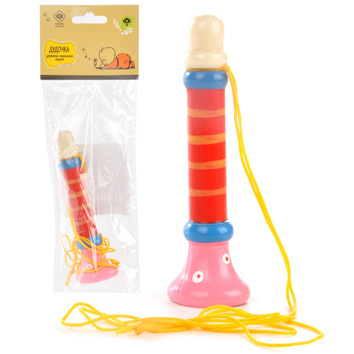 Деревянная игрушка музыкальный инструмент "Дудочка", Фабрика Фантазий, 109413