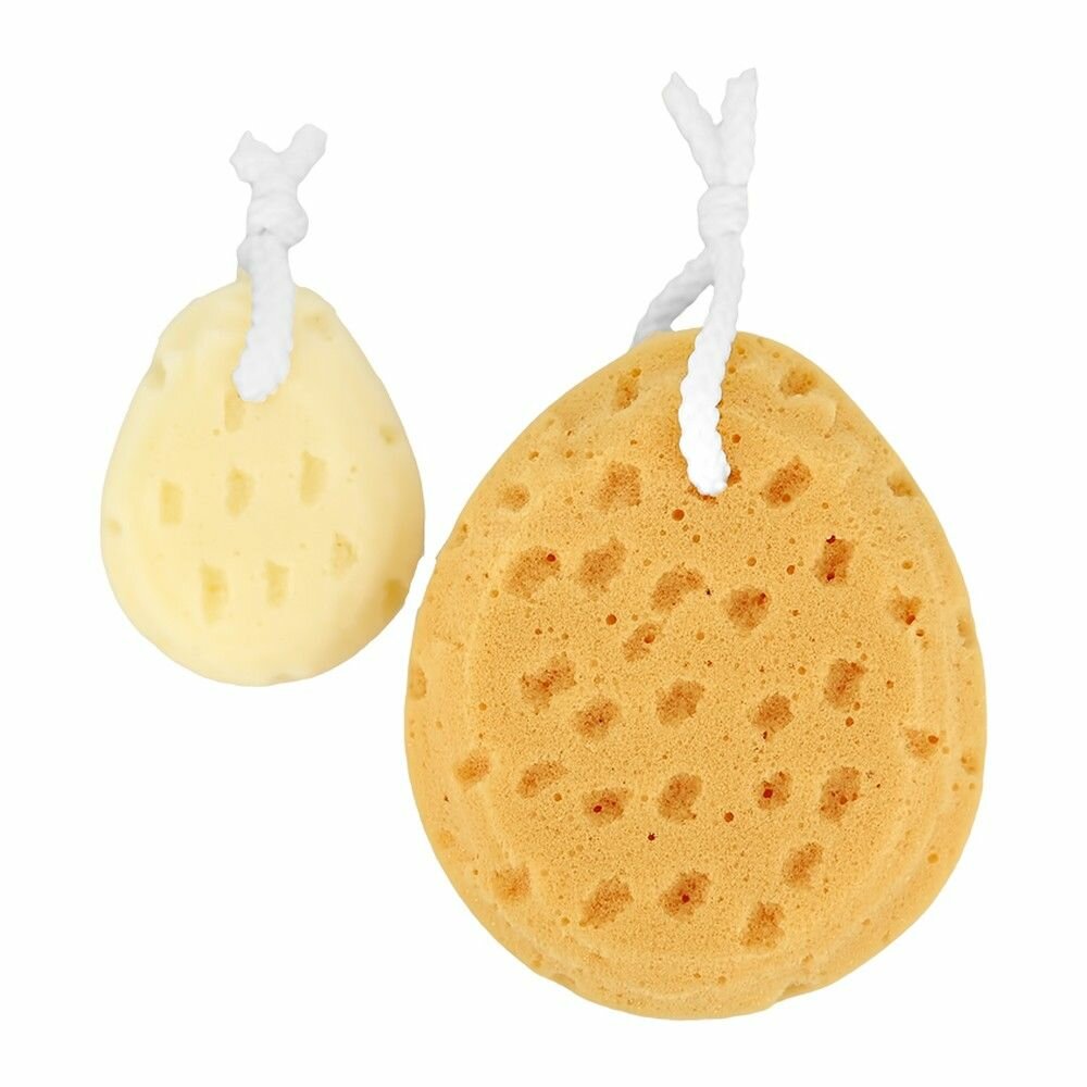 Губки для тела DECO "Twins", полиуретан, с петелькой, набор 2 шт