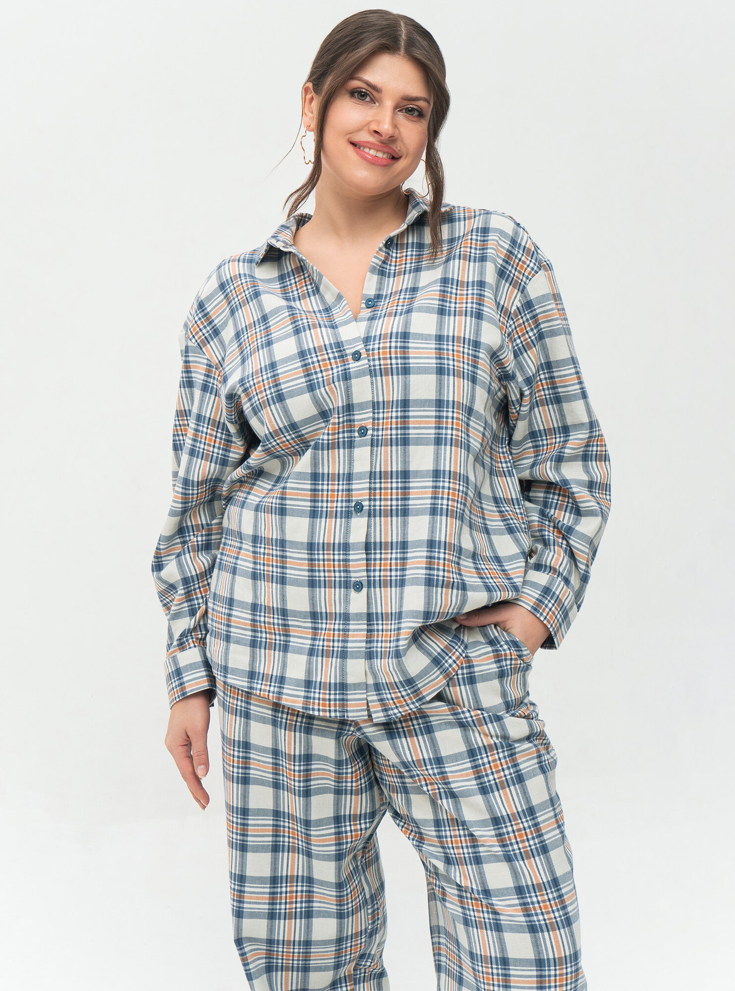 Рубашка рубашка фланелевая свободная женская "Счастливых выходных"