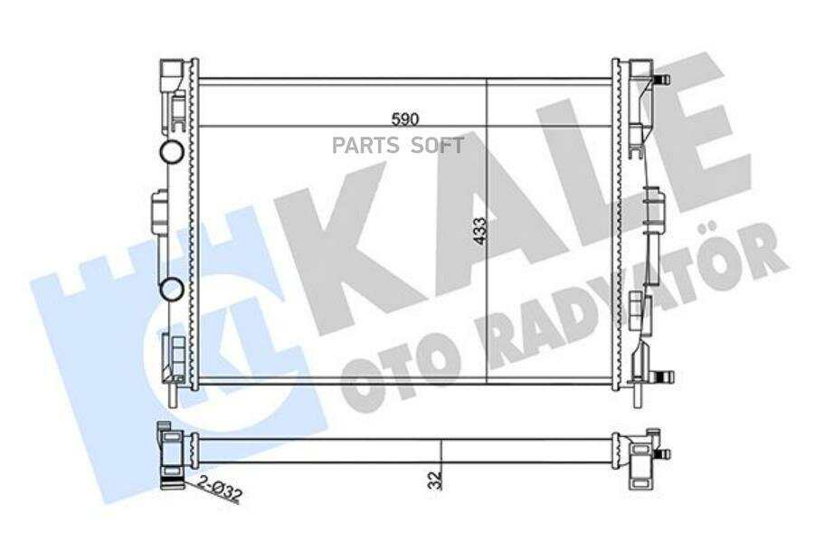 KALE 351005 Радиатор охлаждения для а/м Renault Megane/Scenic II (02-) M/A ()