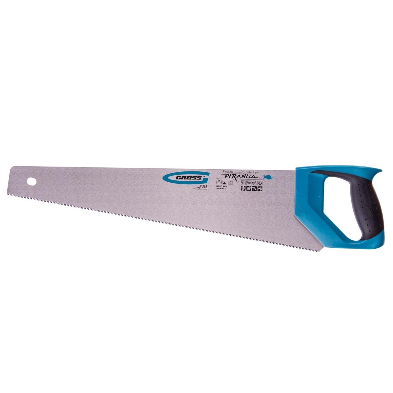 Ножовка по дереву GROSS PIRANHA, 500 мм, 11-12 TPI, зуб - 3D (24104) 1507039