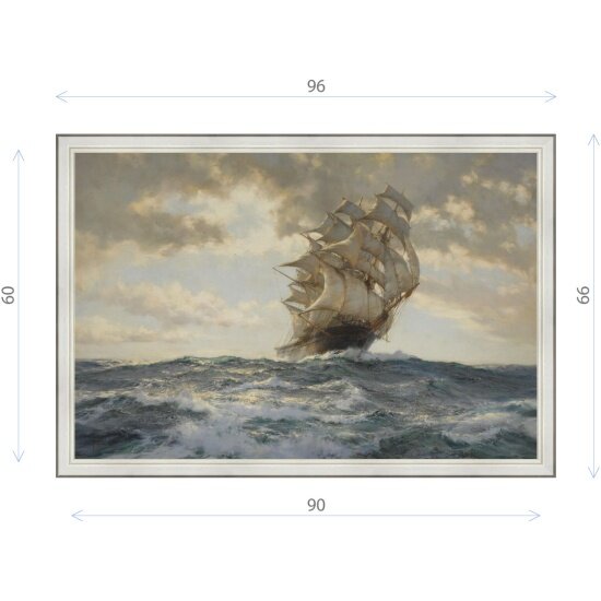 Картина Декор Депо Монтегю Доусона Гордый корабль Матовая бумага в раме без стекла 66х96 см