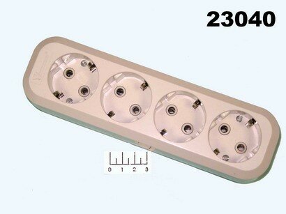 Розетка электрическая 4* на кабель с землей Universal (E304)