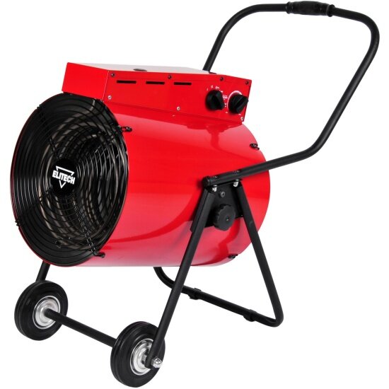 Тепловая электрическая пушка Elitech ТВ 15ЕКТ 380В,9000-15000Вт, поток-1400м3\ч, термостат, силовая вилка+розетка