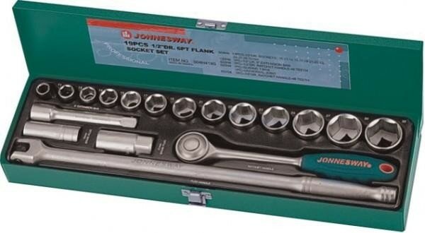 Набор головок 1/2" JONNESWAY S04H419S 1/2"DR, 11-32 мм, 19 предметов 047432