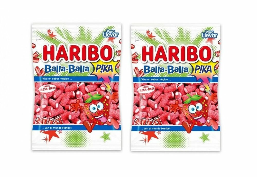 Мармелад жевательный Haribo Balla-Balla Pika со вкусом клубники и сливок, 2 шт. по 100 гр. (Испания)