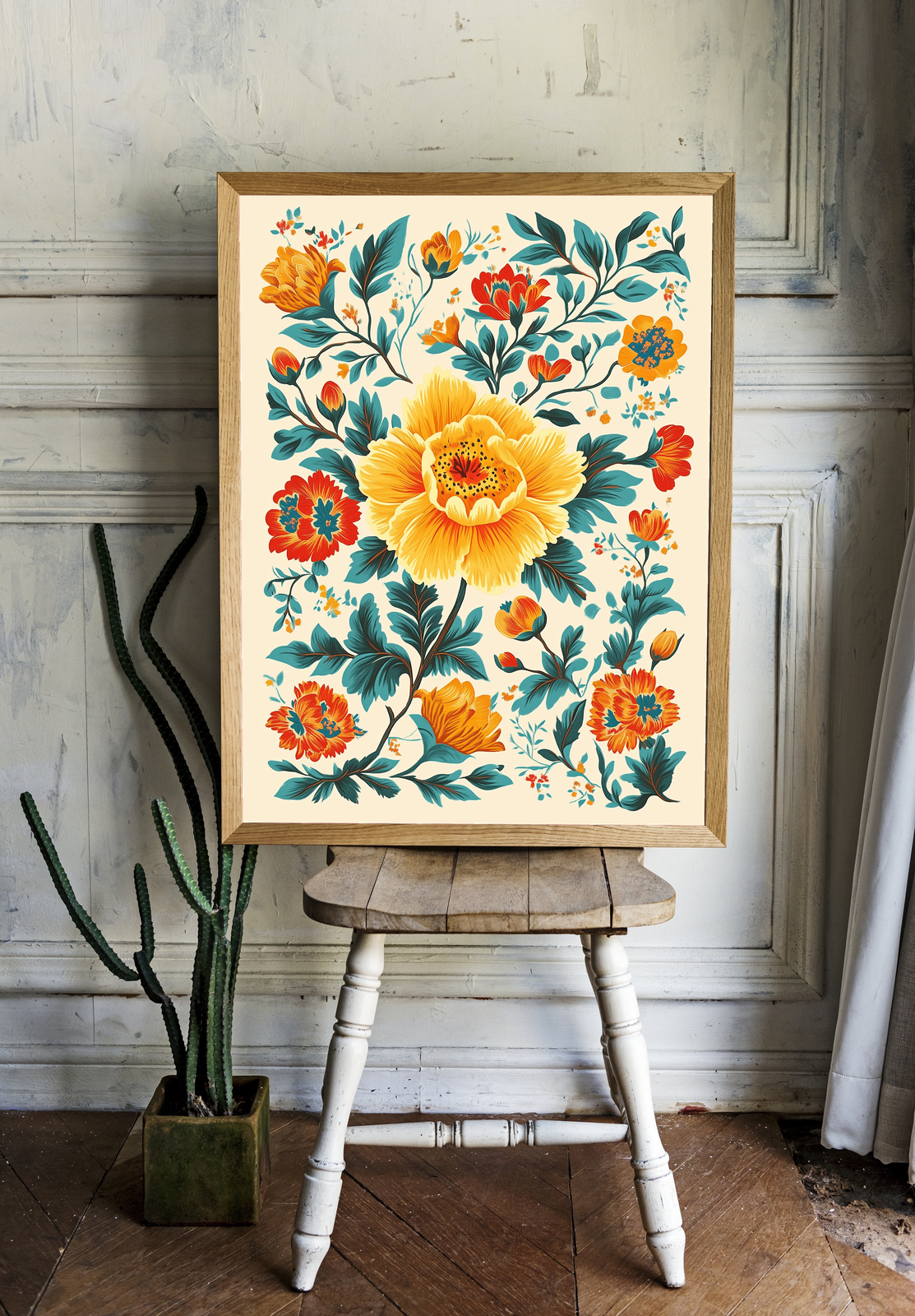 Постер "Узор цветочной гармонии" 60x90 без рамы