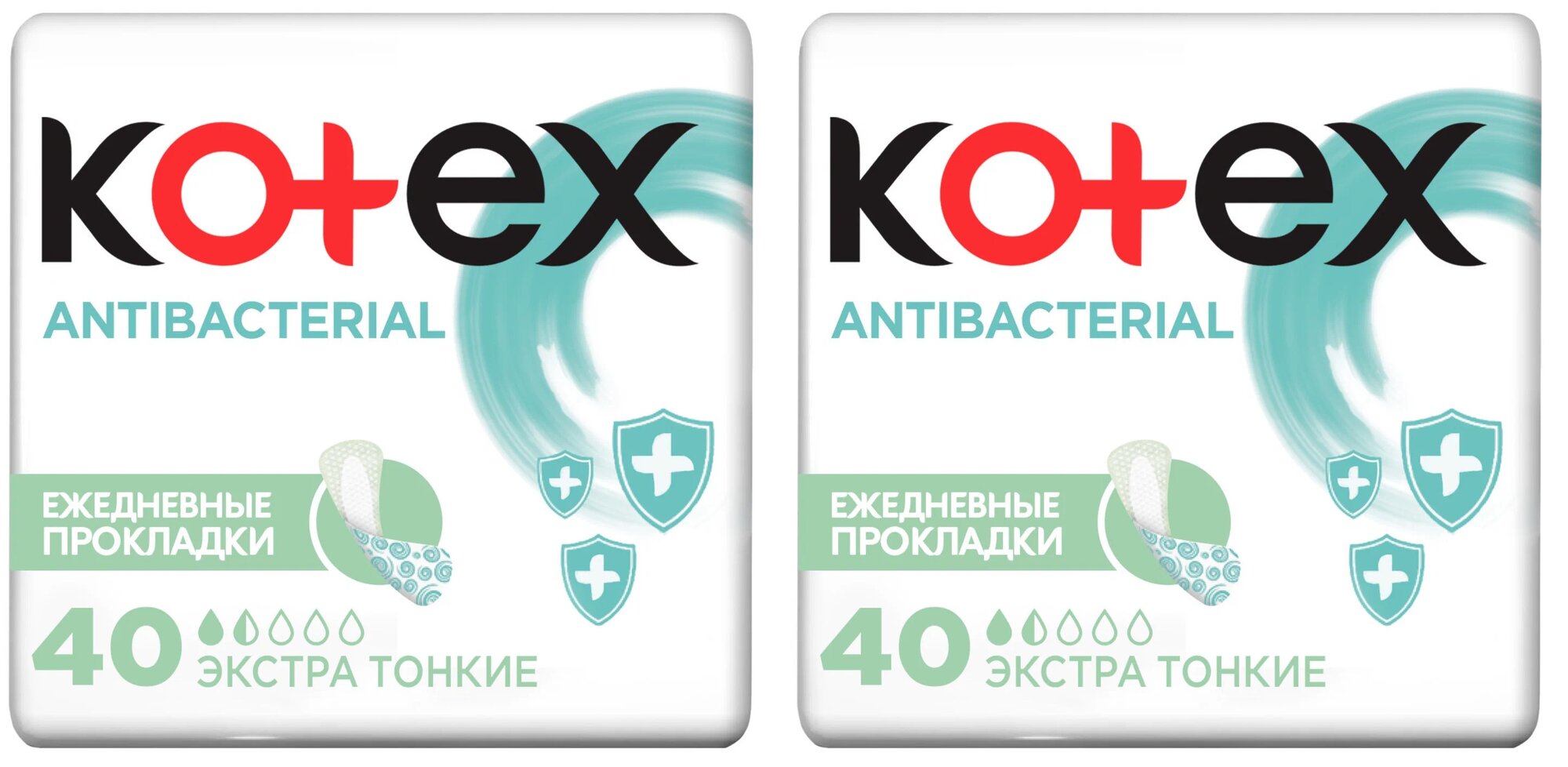 Прокладки ежедневные KOTEX, Bio-Care, экстра тонкие, 40 шт, 2 уп