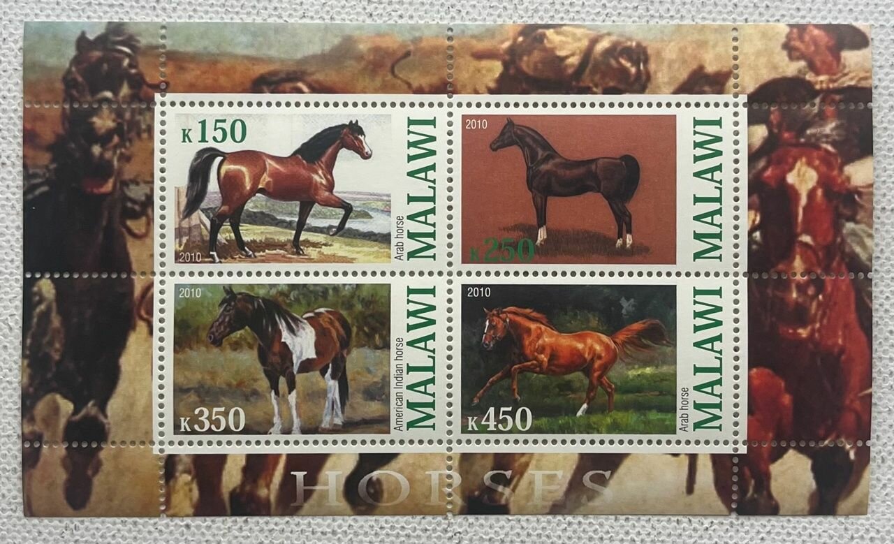 Малави Фауна ; Лошади 2010 года (4 штуки в наборе)