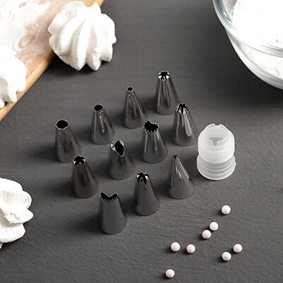 Набор кондитерских насадок (12 шт), кулинарный для крема, украшения тортов