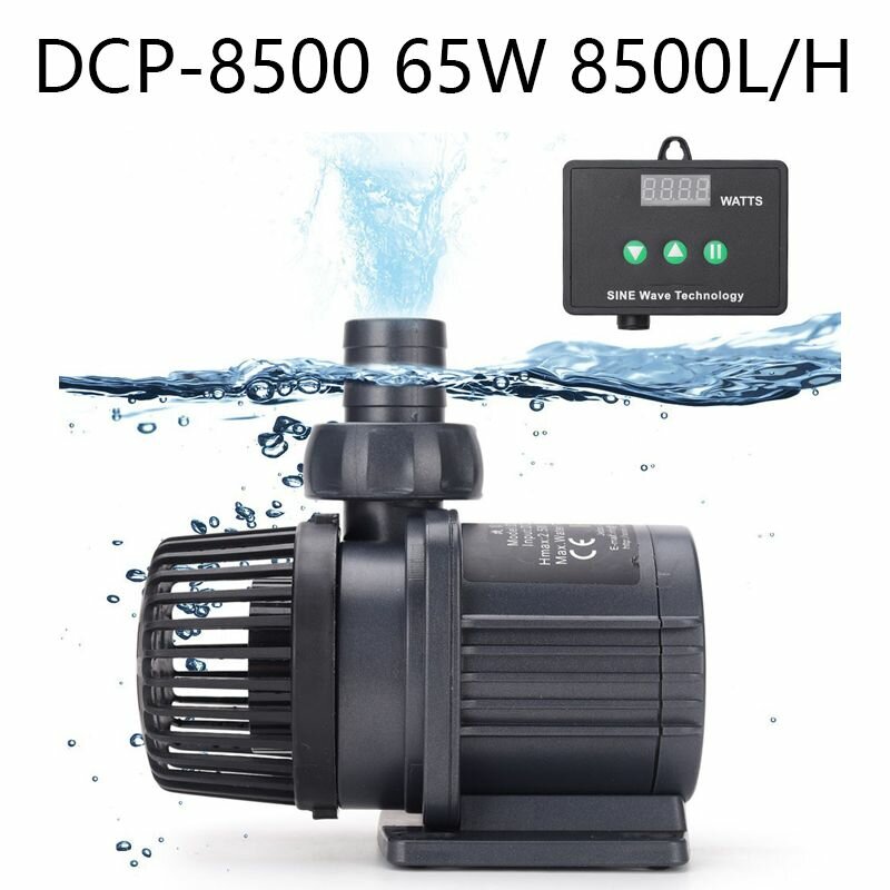 Погружной насос с частотным преобразованием jebao, DCP-8500 65 Вт 8500Л/ч, высота перекачки 5,5 м, внешний регулятор скорости, водовыпуск 20 мм 25 мм 32 мм 40 мм 50 мм