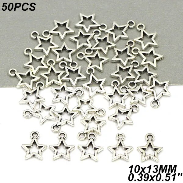 Металлические бирки для одежды 10/50 шт. 50Pcs Silver Star