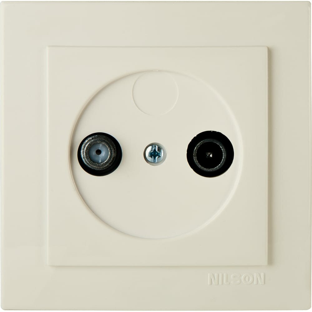 Телевизионная, концевая, спутниковая розетка Nilson 1 СП