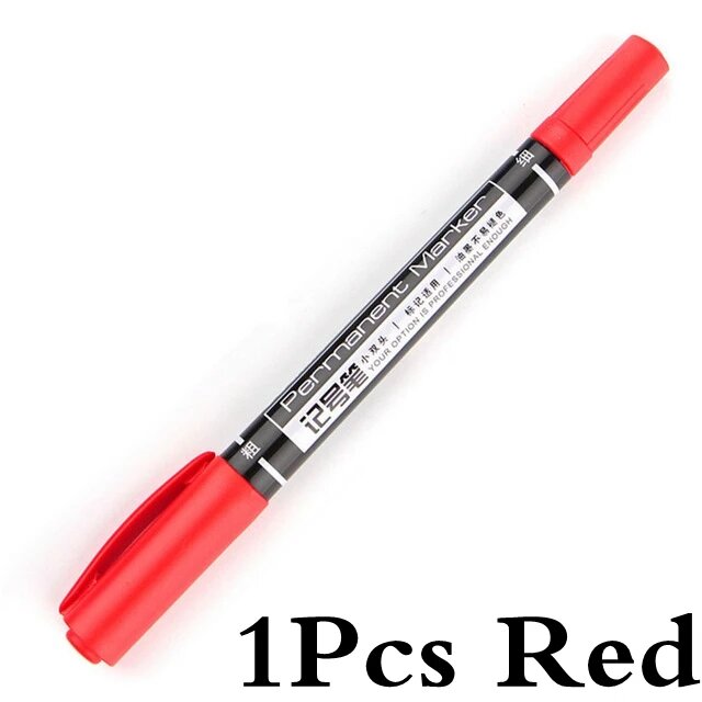 Hopk масляные маркеры, двойной наконечник, черный, синий, красный Красный, 1Pcs Red