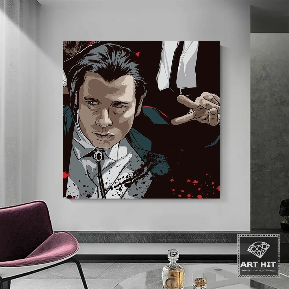 Картина "Криминальное Чтиво", 70x70 см, на дереве, хлопковый холст, на подрамнике