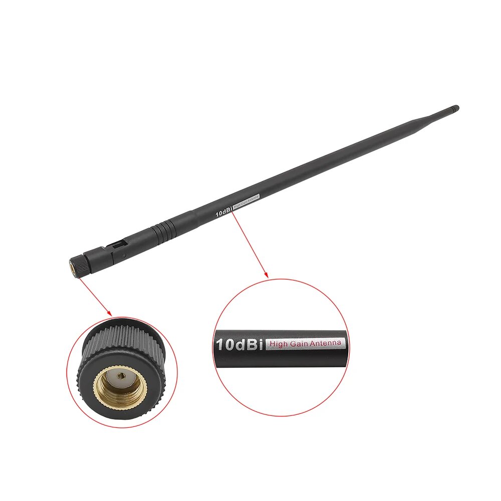 Антенна RP SMA (штекер), 2,4G, 10 дБ, Wi-Fi, для беспроводного сетевого маршрутизатора, PCI/PCIe-карты, USB, IP-камеры, 1 шт.