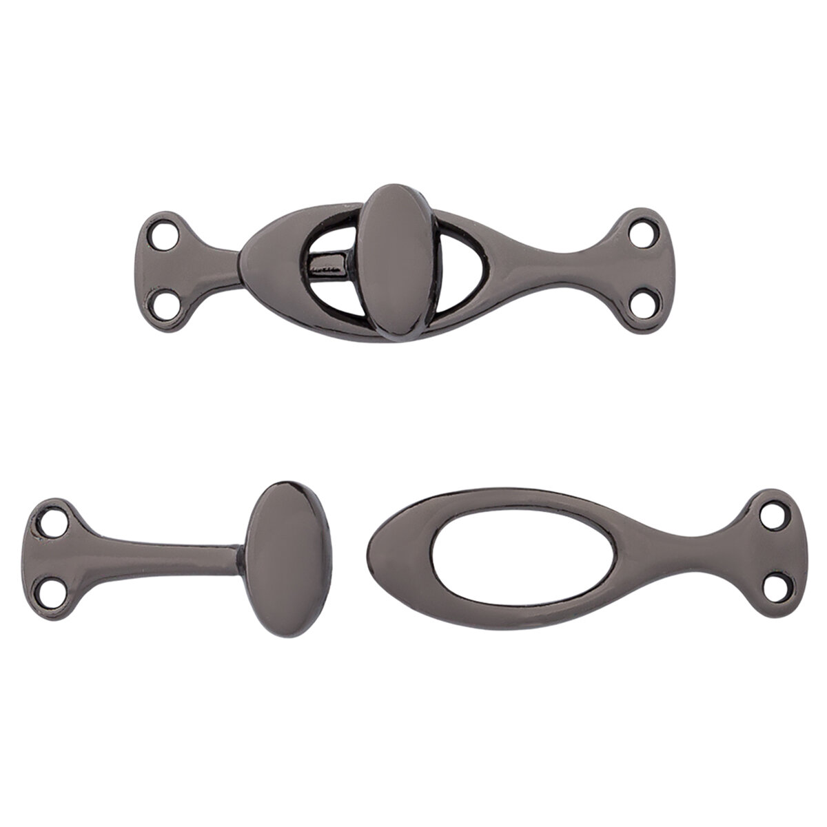 Крючок для одежды декоративный Айрис DF-269 (M) 3,6*1 см (черный никель), 6 шт