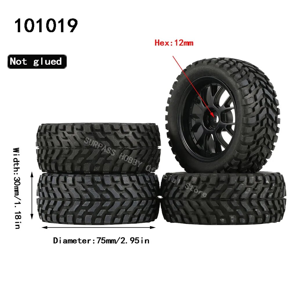 4 шт. шины для багги Wltoys из резины