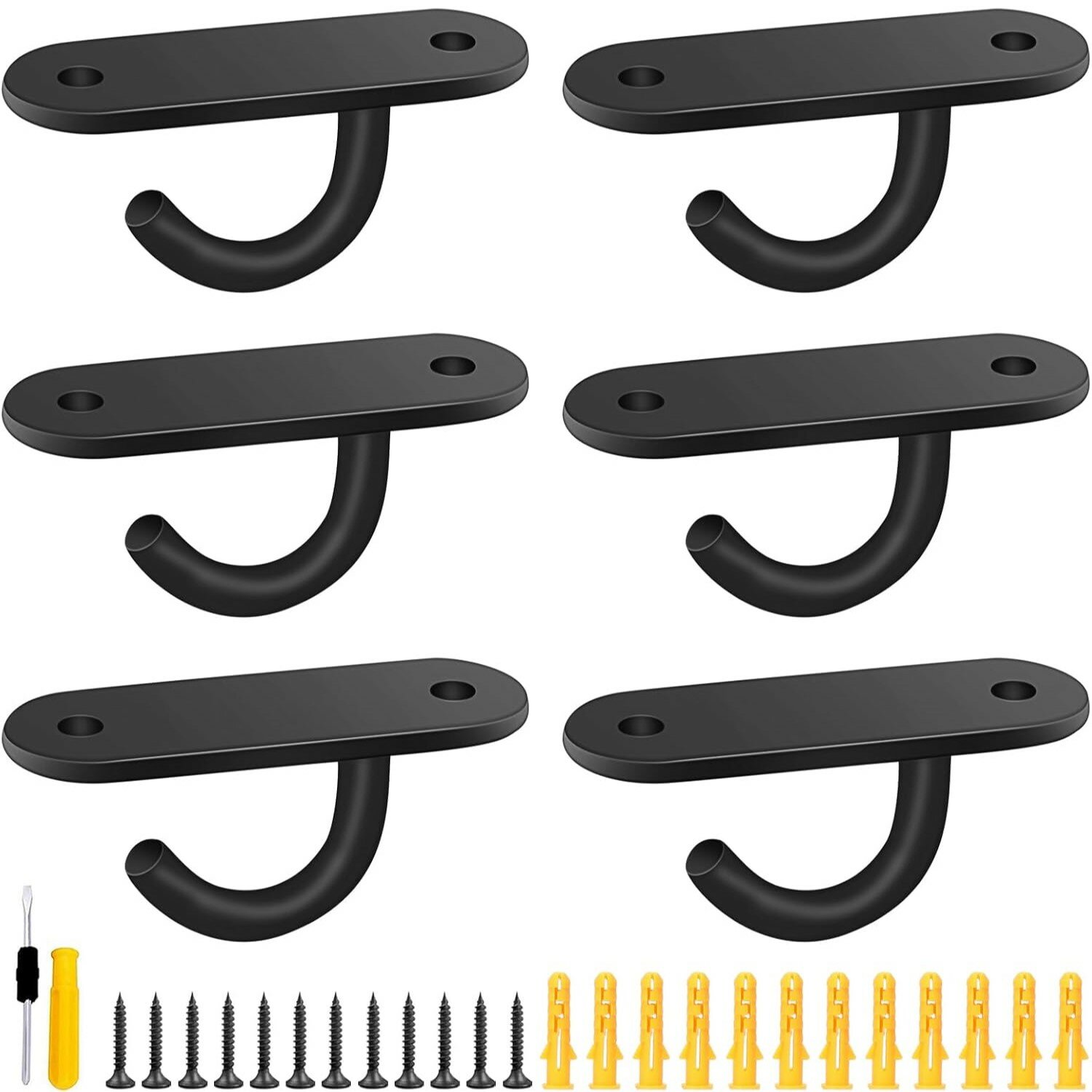 Потолочный крючок из 6шт, потолочный крючок из нержавеющей стали с 12 винтами и 12 расширительными трубками