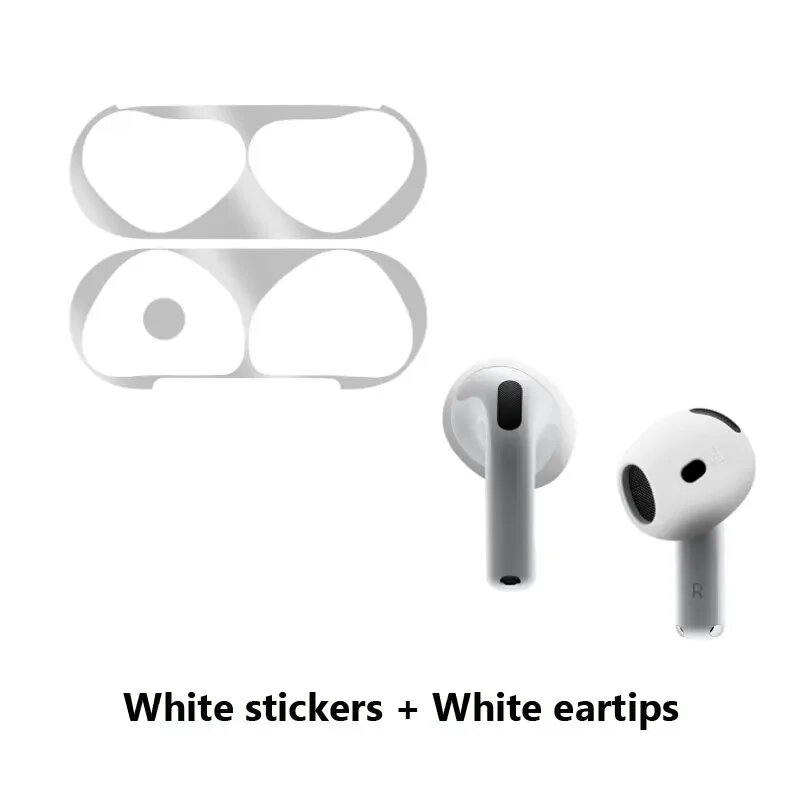 Силиконовые насадки 2 в 1 для AirPods 4 AoneCheer White Combo