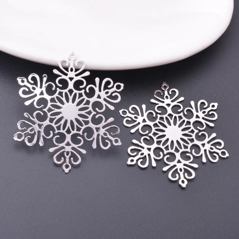 Кулоны из латуни LIPPO 42 мм, родиевое покрытие, набор из 10 штук