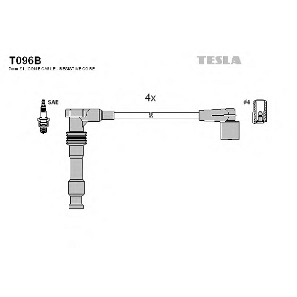 TESLA T096B (1612561) к-кт проводов \ Opel (Опель) Astra (Астра) / Corsa (Корса) b 1.4 / 1.616v 89